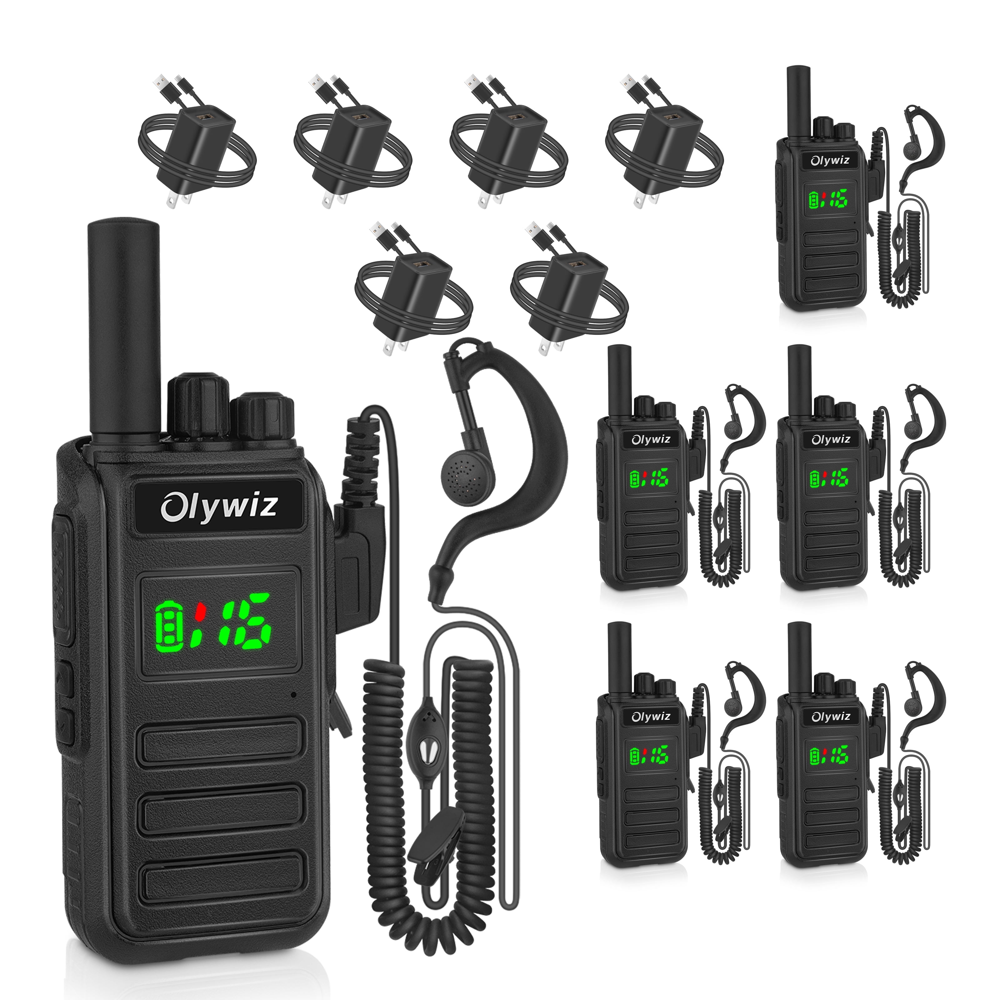 Olywiz Walkie Talkies 16-Channel 2W Two Way Radio 2 Pack with Battery ...