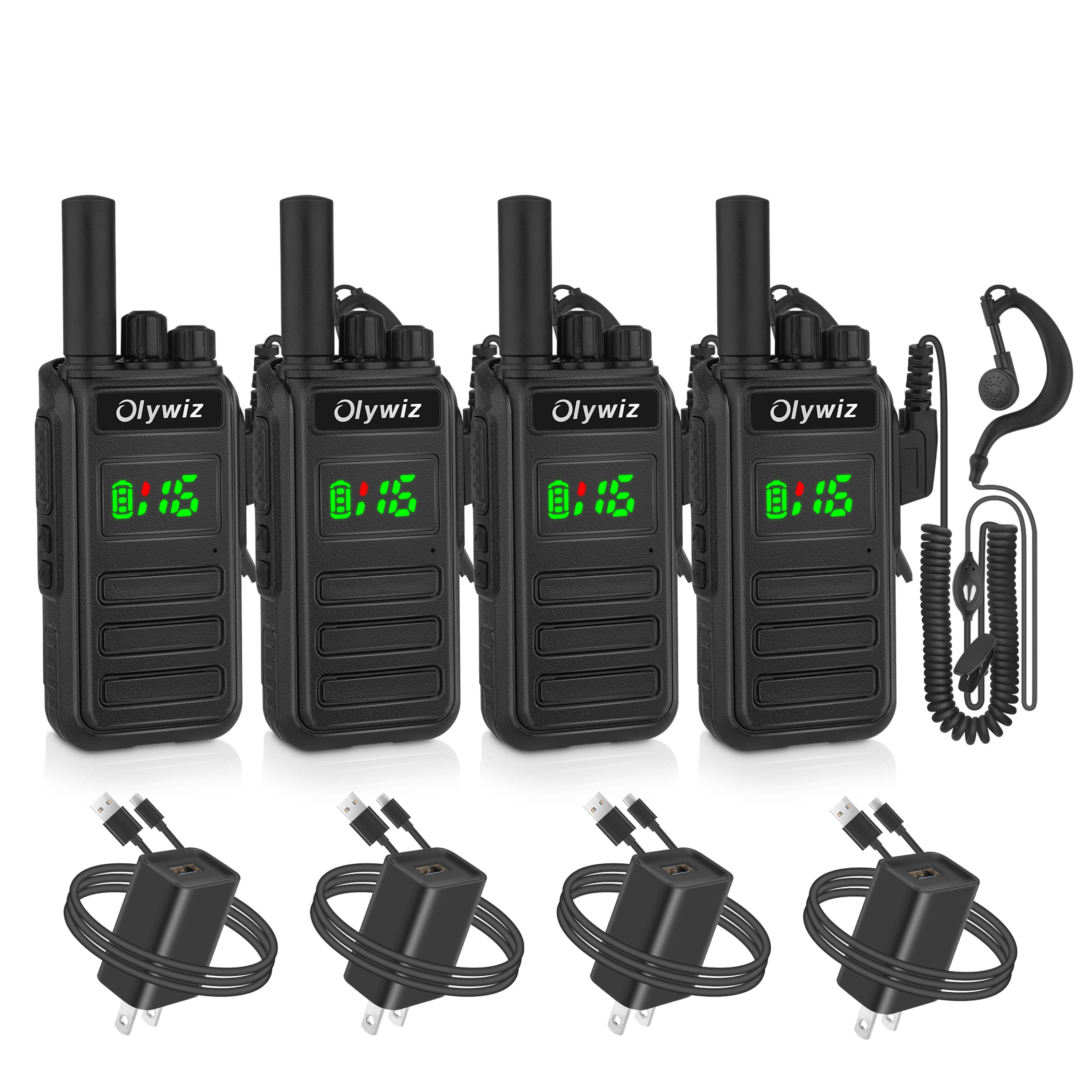 Olywiz Walkie Talkies 16-Channel Two Way Radio 2 Pack with Battery ...