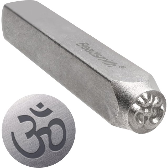 The Beadsmith Steel Design Stamp - Metal Elements - 6mm Om Design - 2. ...