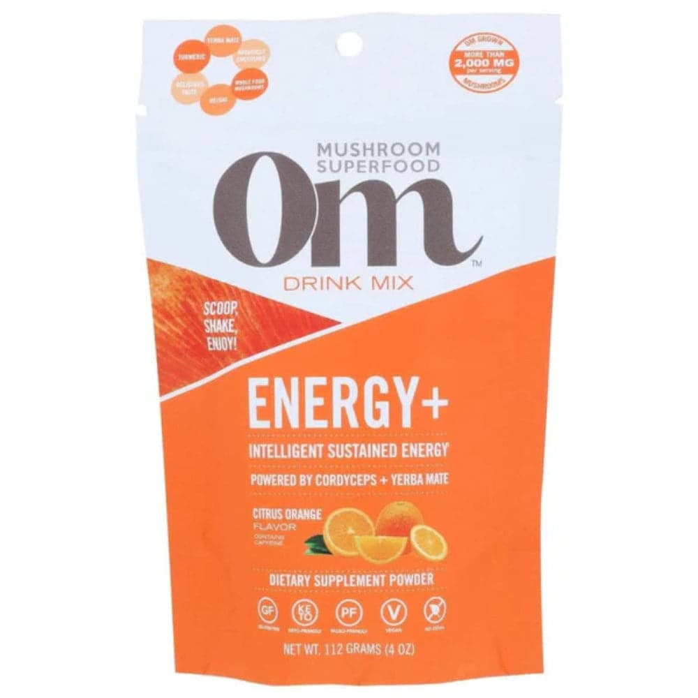 Om Energy+ Mushroom Superfood Drink Mix, Cordyceps, Reishi, Turmeric ...