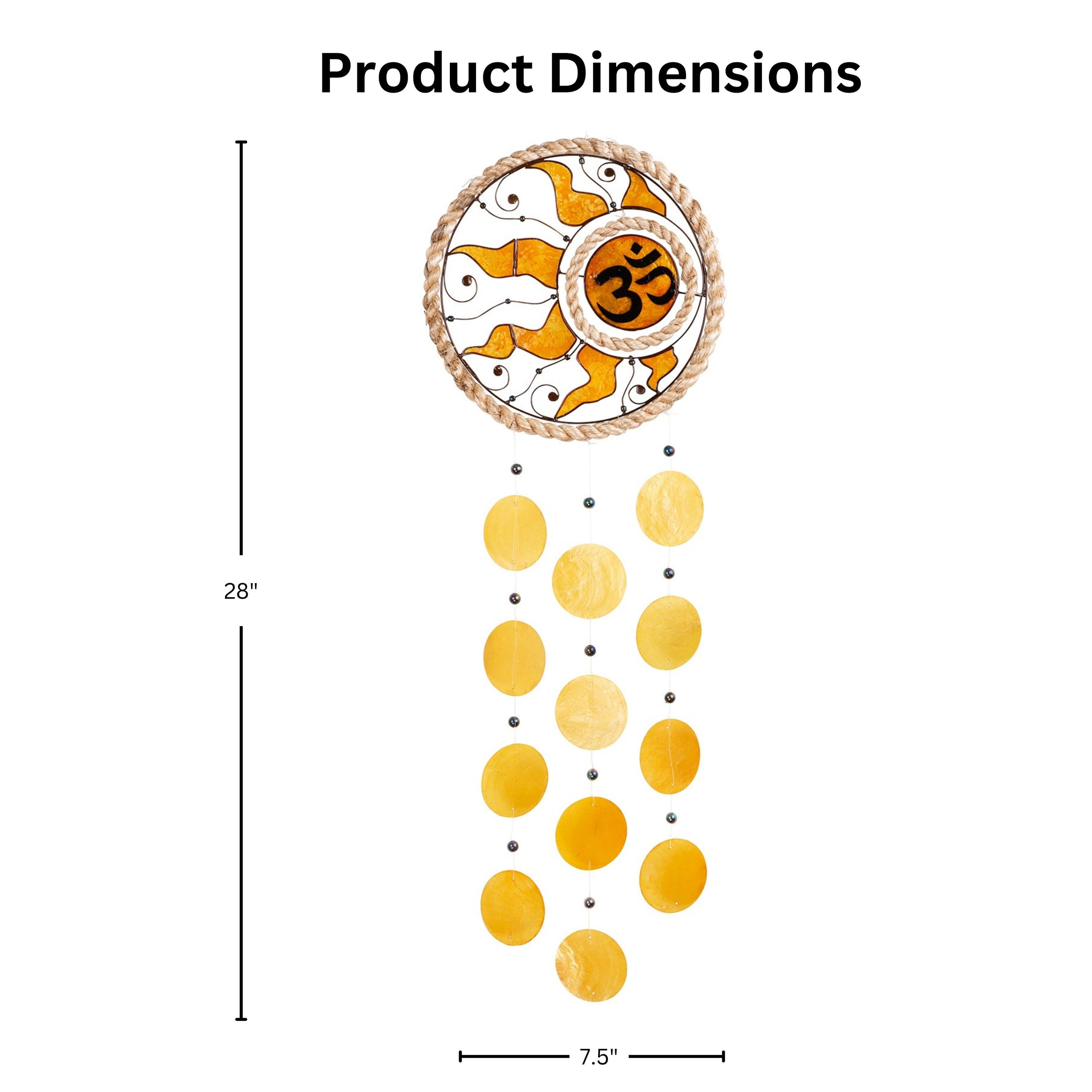 Om Gallery Capiz Round Rope Chime Wheel of Dharma - Walmart.com