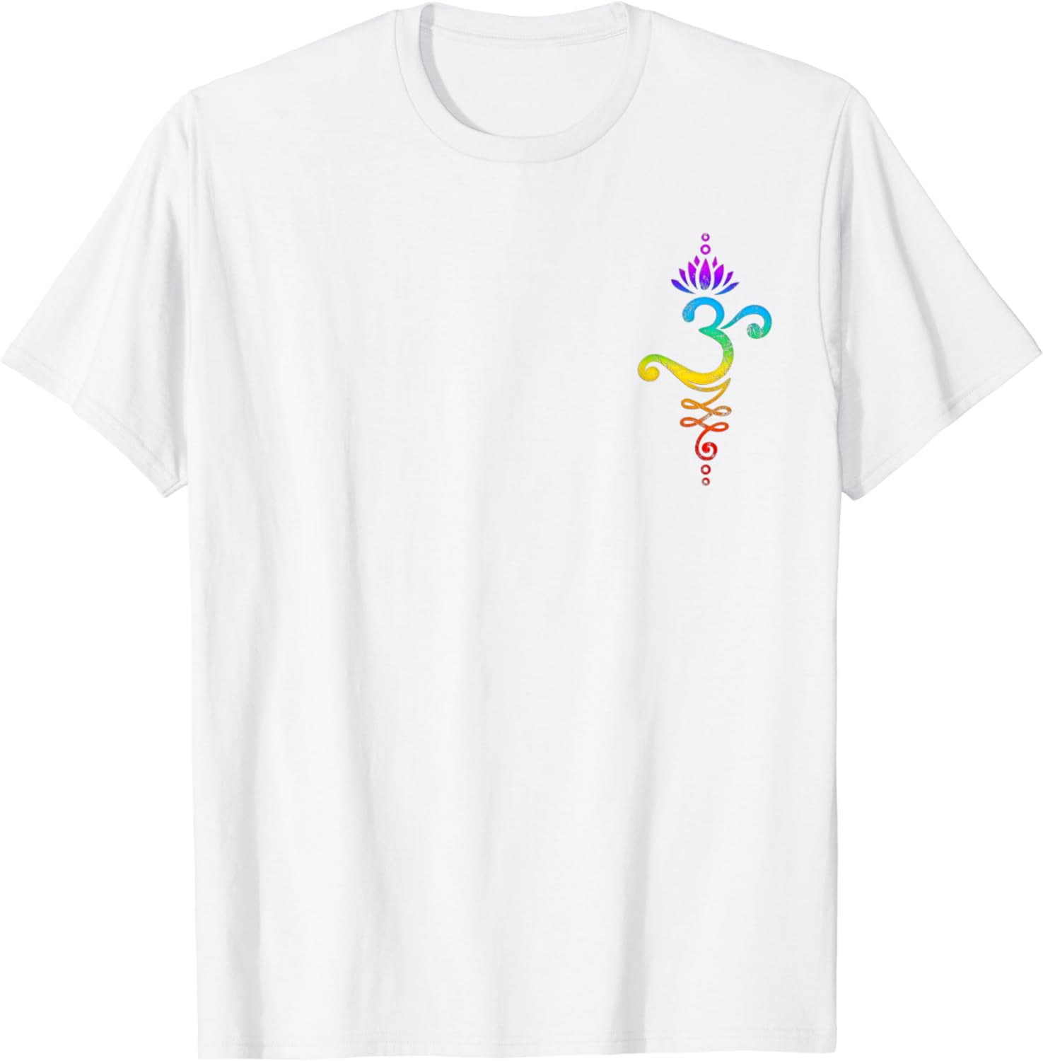Om Mantra, yoga, symbol, lotus flower, rainbow, chakra T-Shirt ...