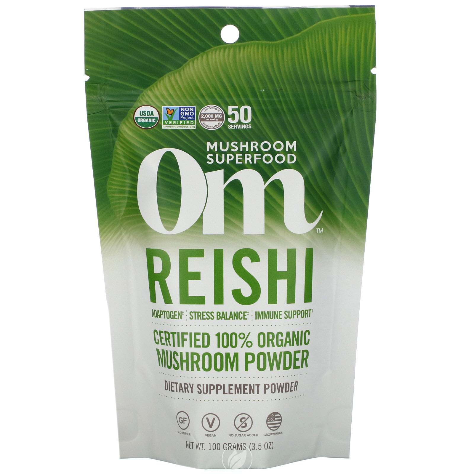 Om Mushroom Reishi Mushroom Superfood Powder 100G - Walmart.com