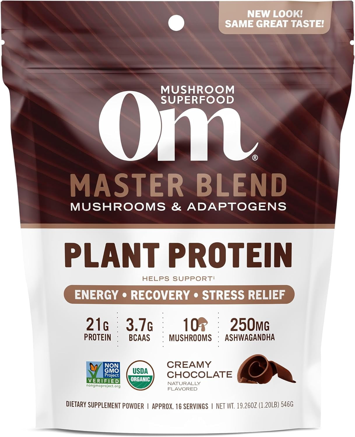 Om Mushroom Superfood Master Blend Plant Based Protein Powder, Creamy ...