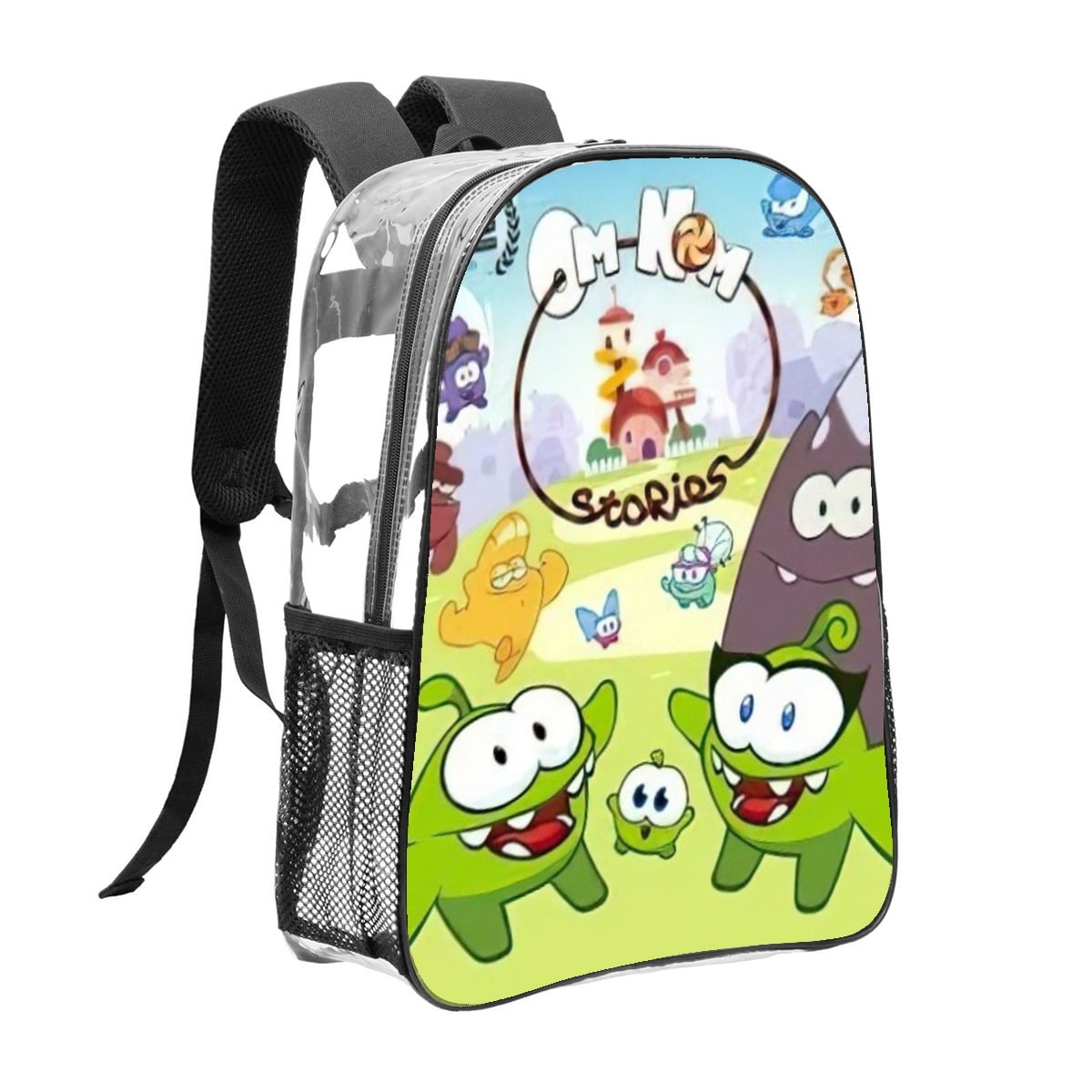 Om Nom Stories Pattern Transparent Backpack Lightweight And fashionable ...