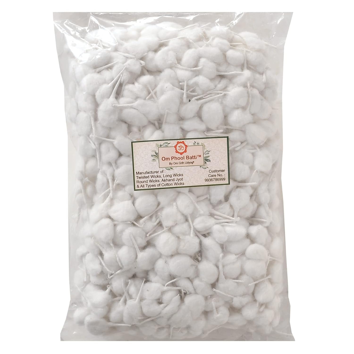 Om Phool Batti Cotton Wicks for Pooja Arti Diya Batti 500 Wicks ...