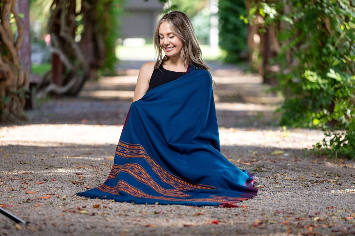 Om Shanti Crafts Meditation or Prayer Shawl or Plain Blanket, Wool ...