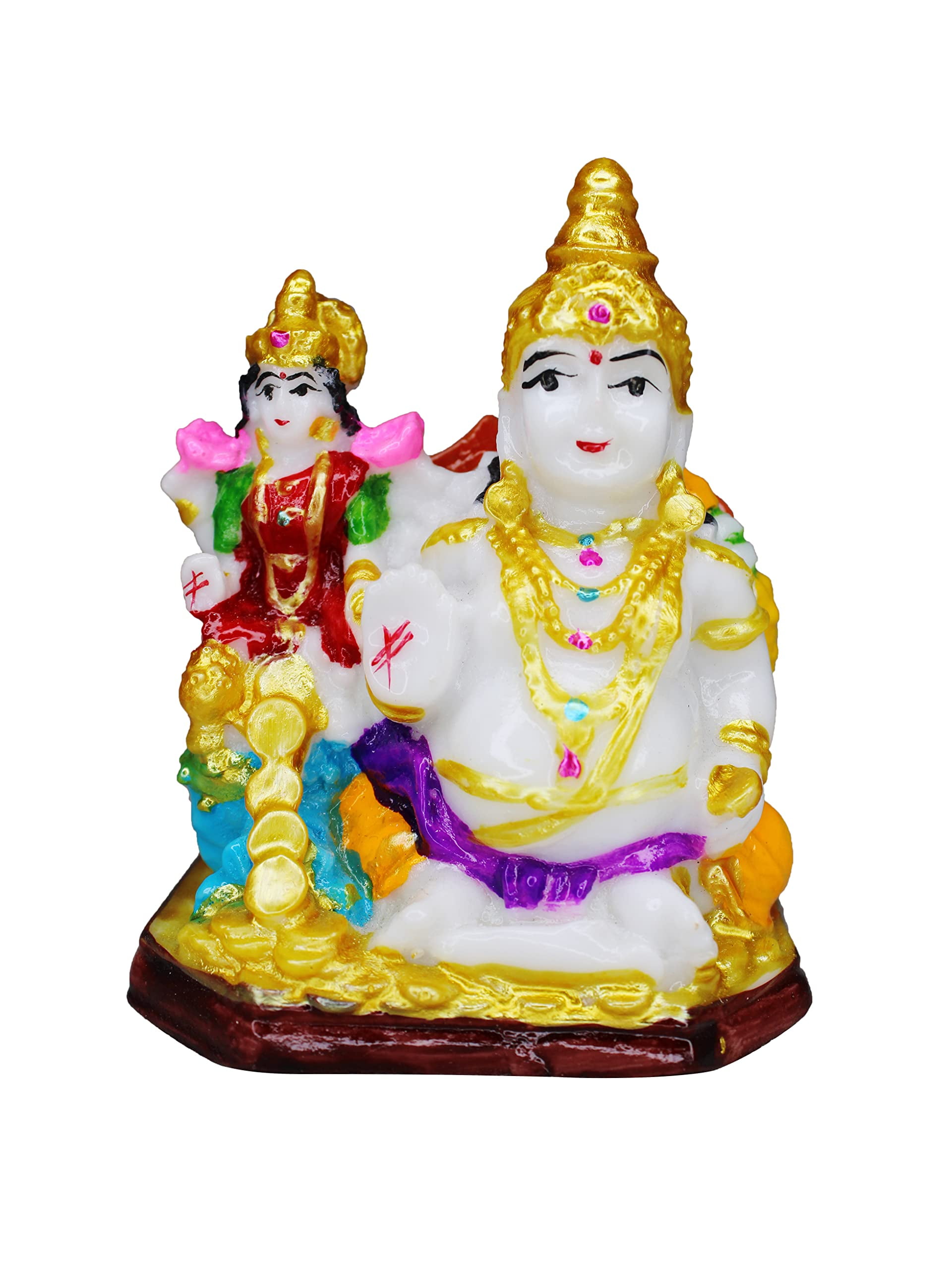 Om Ssvmb9 Marble Lord Kubera And Lakshmi Statue For Wealth And Harmony ...