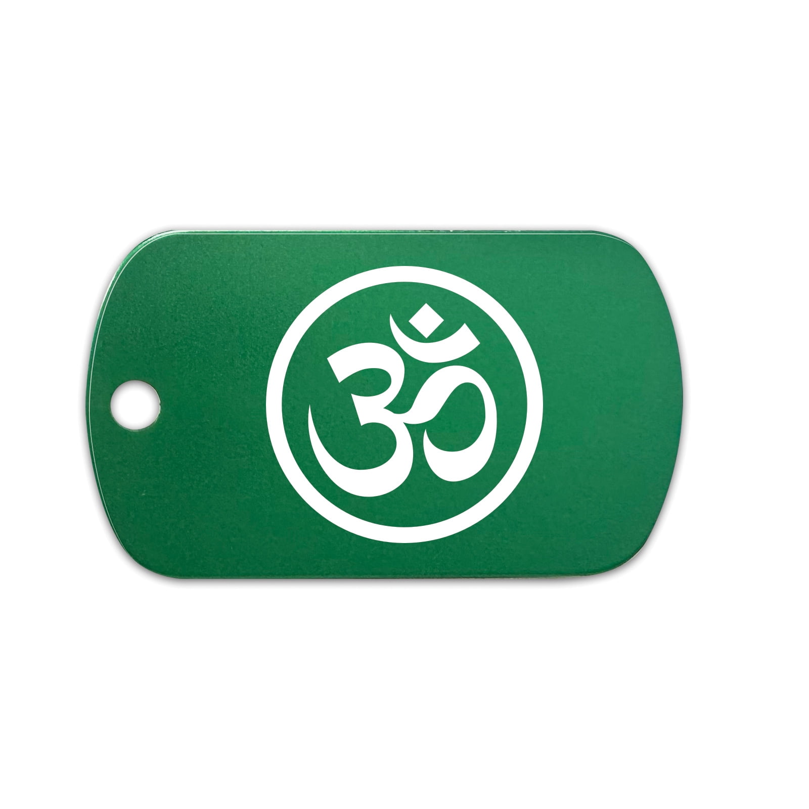 Om Symbol GI Dog Tag Aluminum Keychain yoga aum #2 - Green - Walmart.com