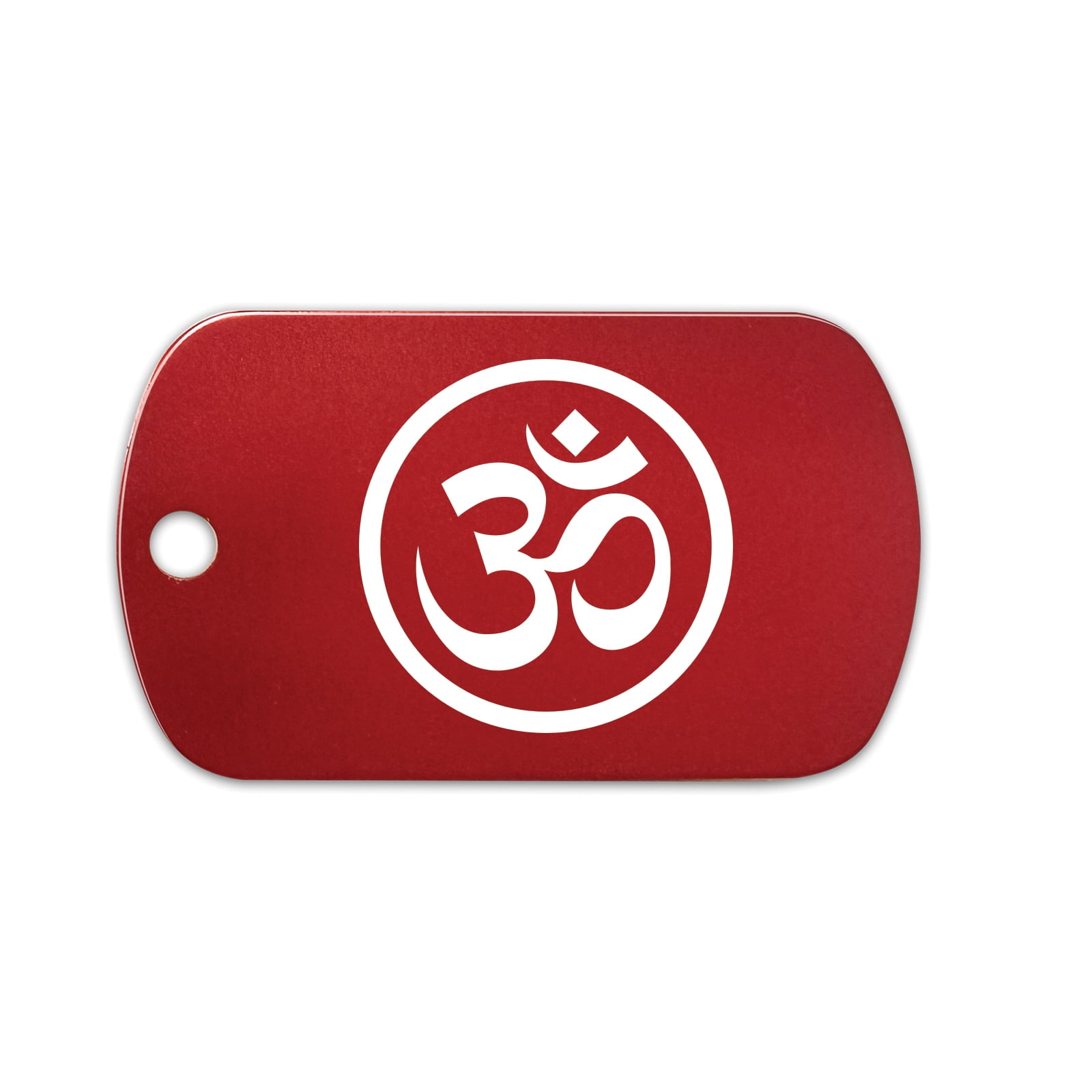 Om Symbol GI Dog Tag Aluminum Keychain yoga aum #2 - Red - Walmart.com