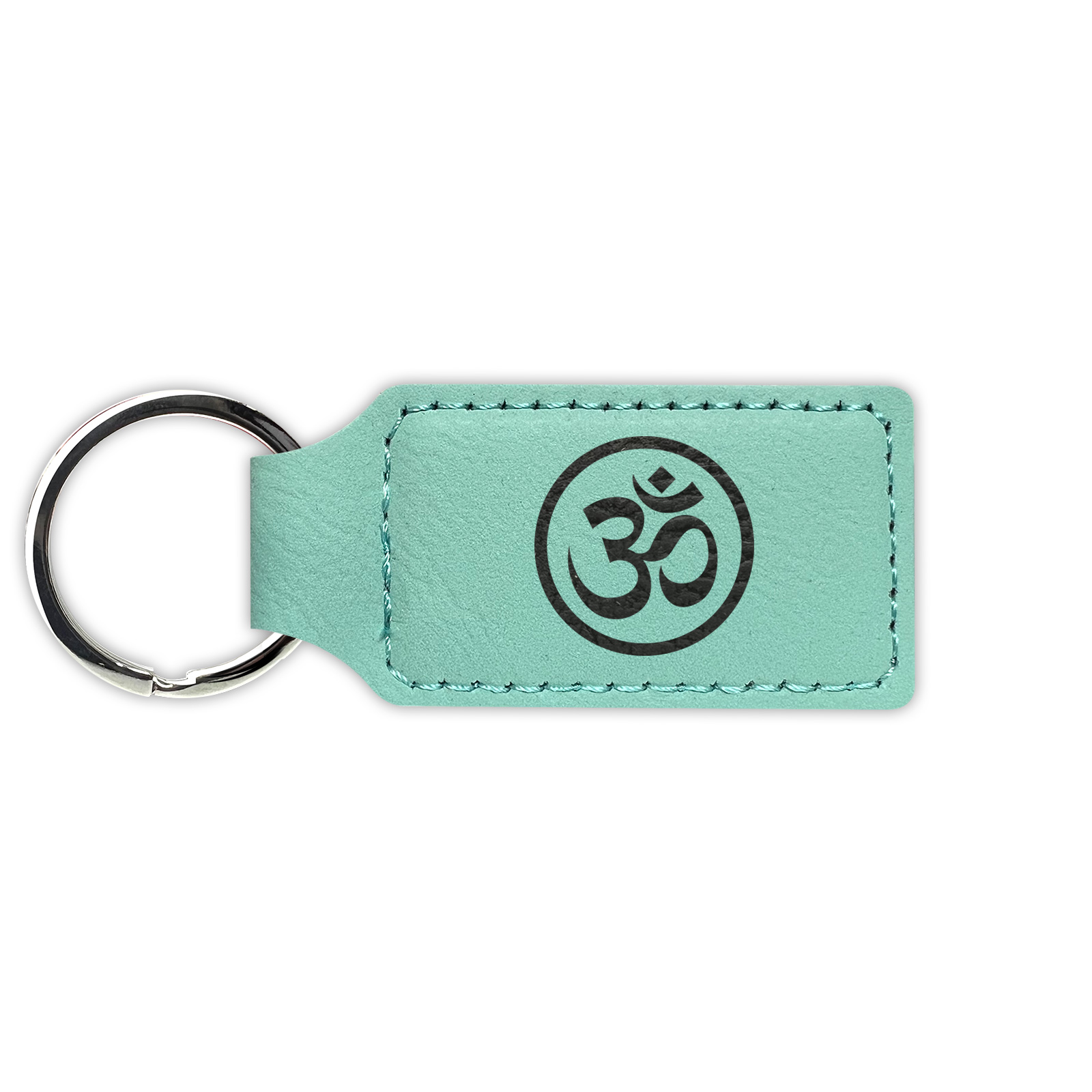 Om Symbol Keychain Leatherette Rectangle - Laser Engraved - Many Colors ...