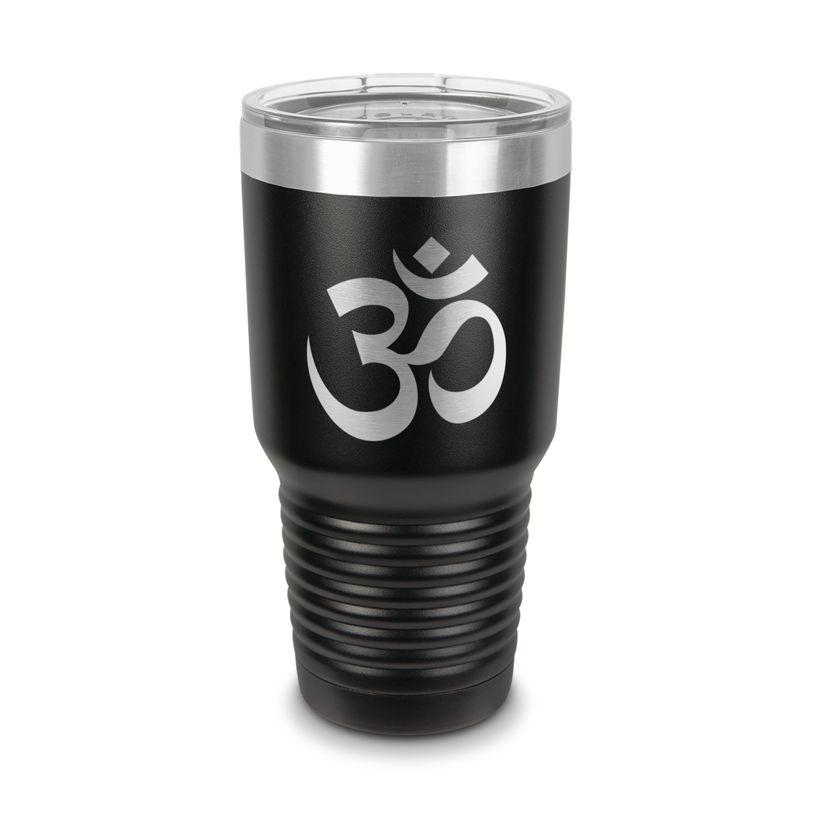 Om Symbol Tumbler 30 oz - Laser Engraved w/ Clear Lid - Stainless Steel ...