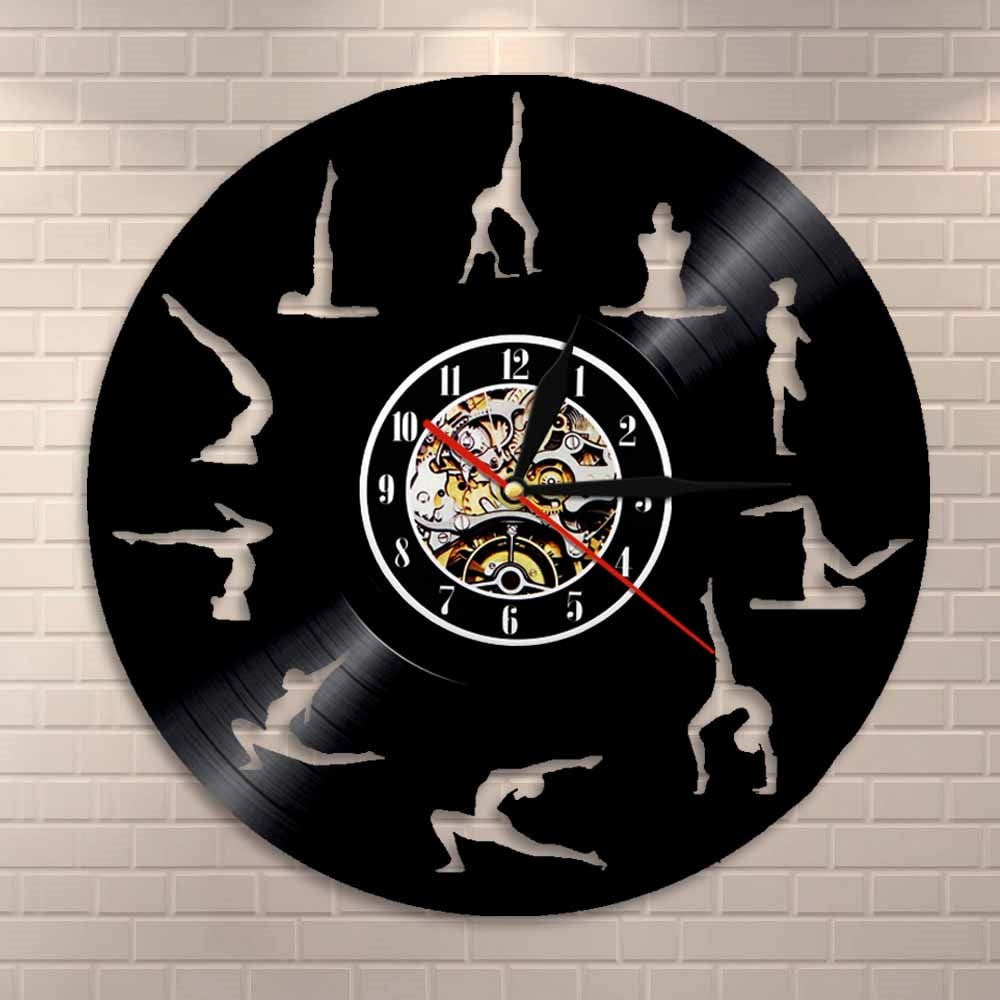 Om Yoga Studio Wall Clock Gymnastics Vinyl Record Wall Clock Zen ...
