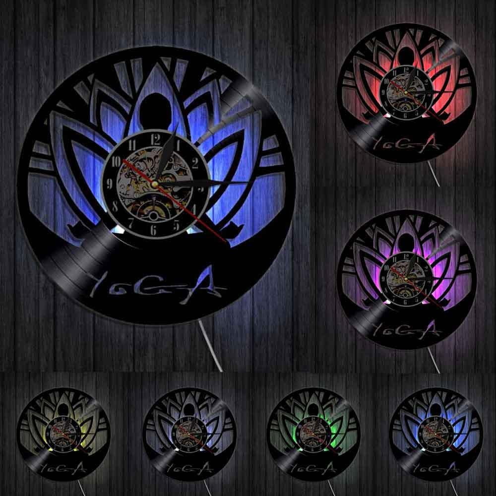Om Yoga Studio Wall Clock Zen Meditation Buddha Minimalist Align ...