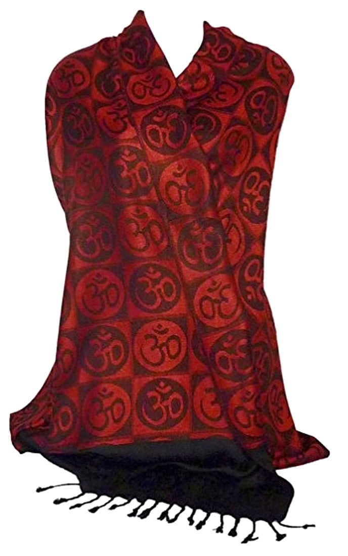 Oma Sacred Symbols Om Design Meditation Shawl Altar Cloth RED Color ...