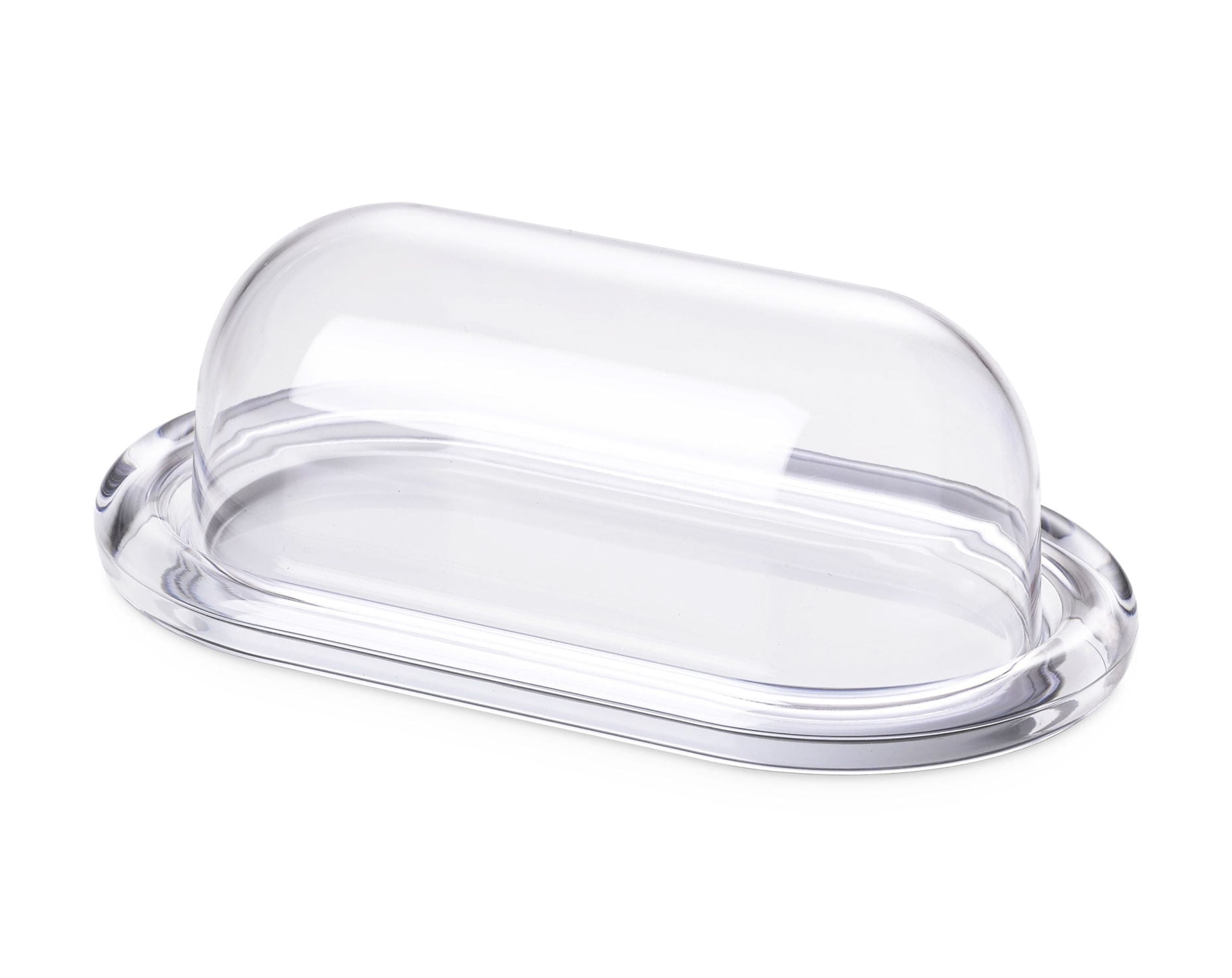 Omada Acrylic Covered Butter Dish: Large Clear and White Butter Keeper ...
