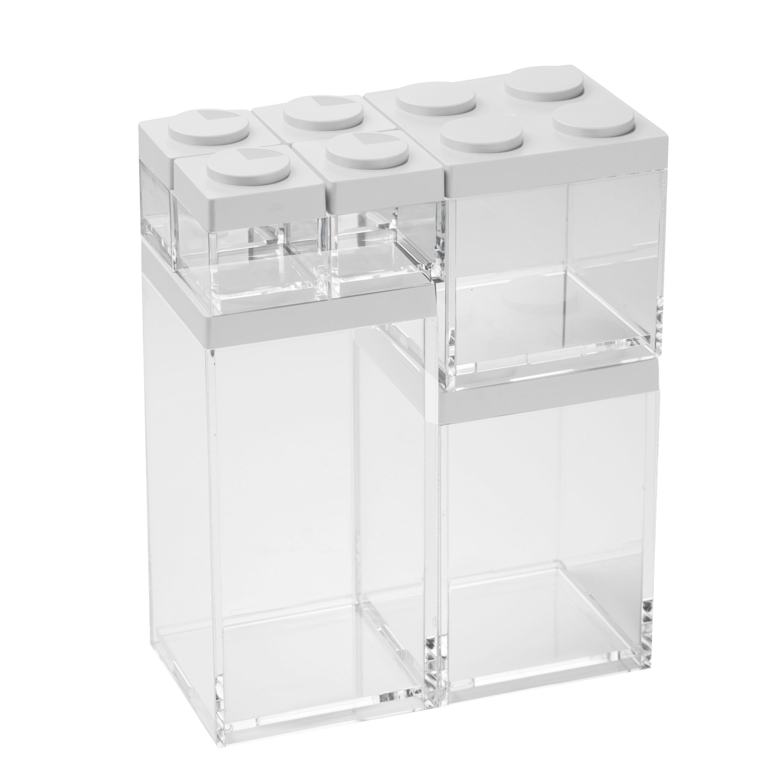 Omada Acrylic Storage Container Set: Durable Brick Storage Canisters ...