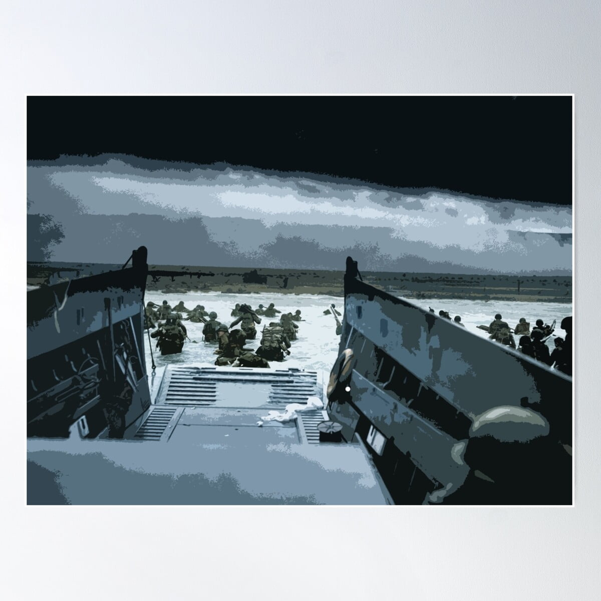 Omaha Beach - D-Day Operation Overlord Poster Wall Art, Modern Wall ...