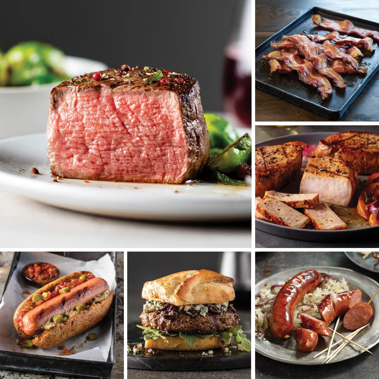 Omaha Steaks Supreme Gift Package, 4x 5 oz Filet Mignons, 4x 6 oz Pork ...