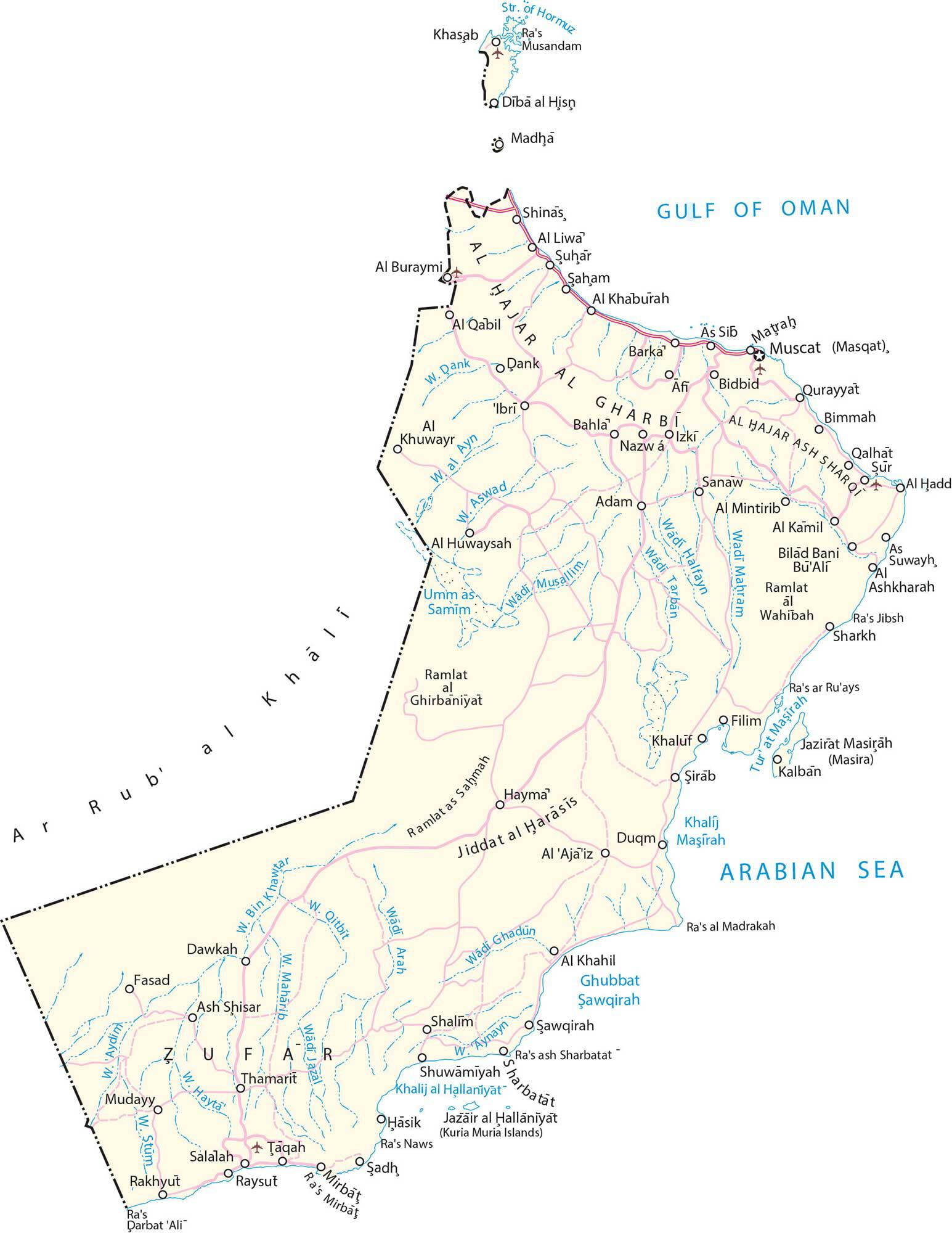 Oman City Road Map GLOSSY POSTER PICTURE PHOTO PRINT BANNER ...