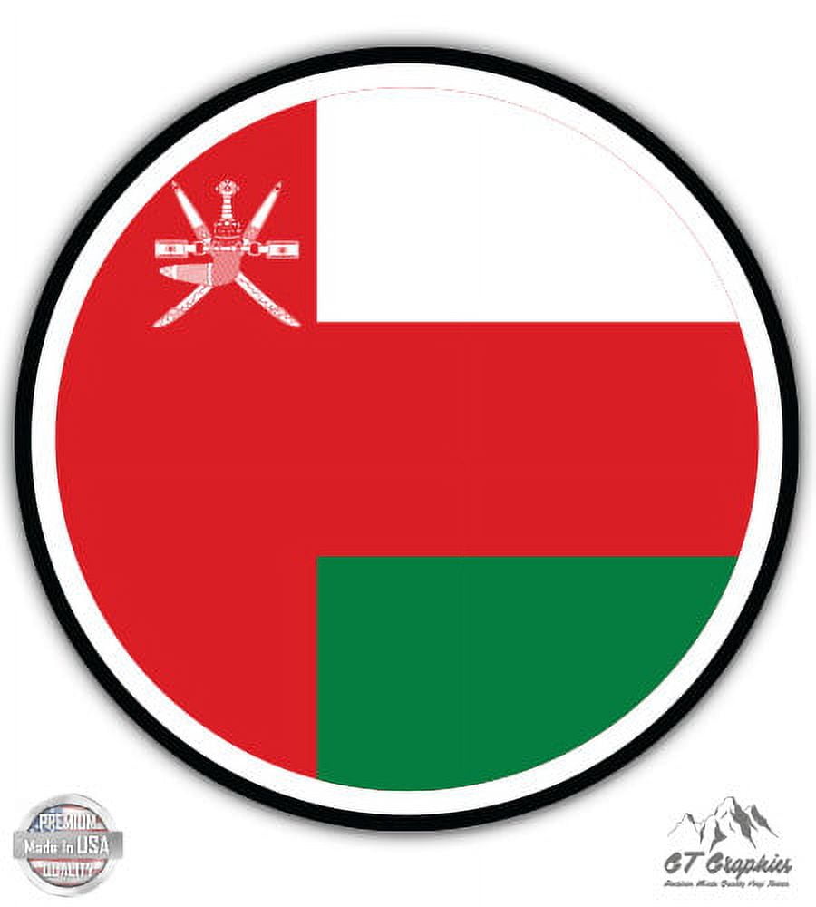 Oman Flag - 12" Vinyl Sticker Waterproof Decal - Walmart.com