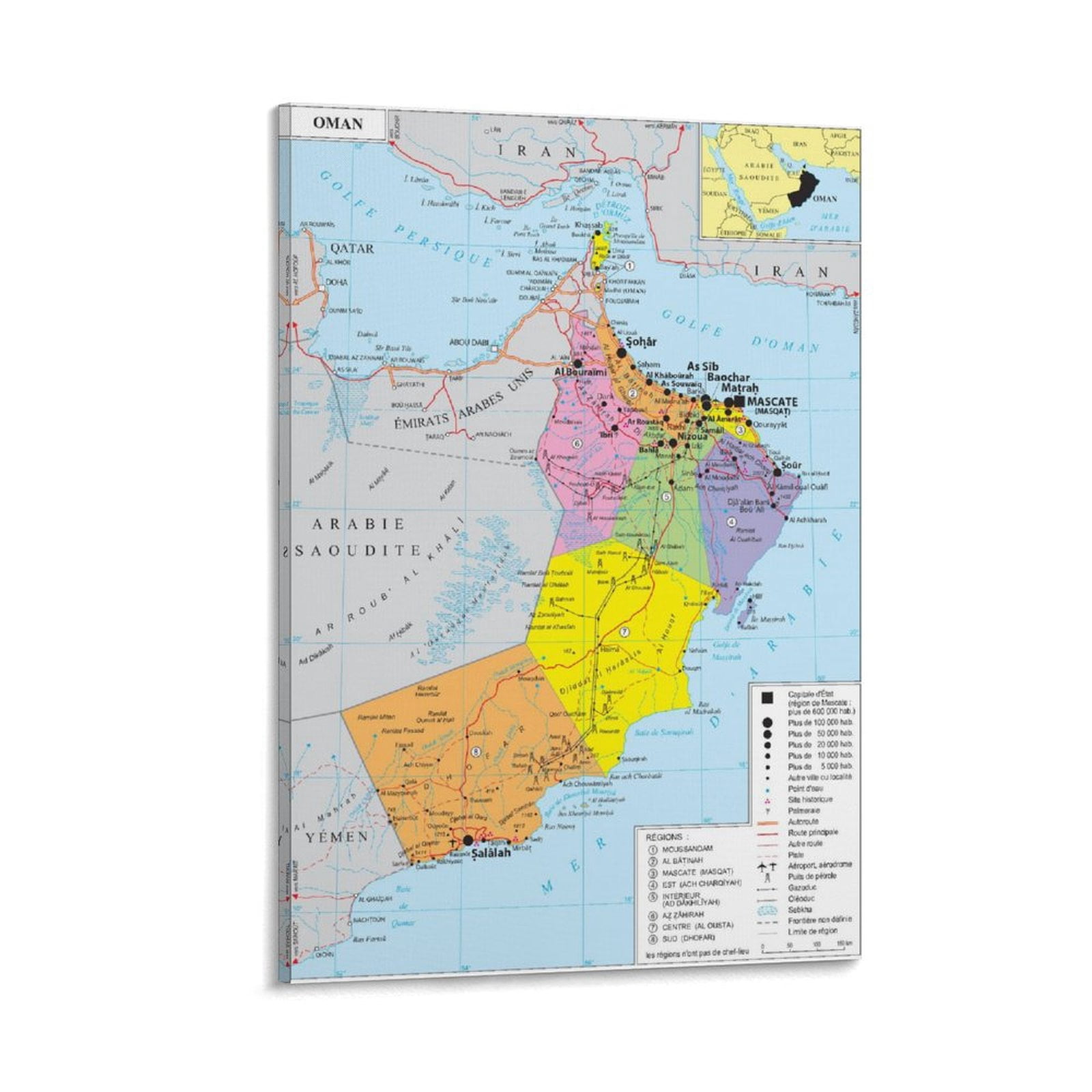 Oman Map Posters Canvas Wall Art Poster Decorative Bedroom Modern Home ...