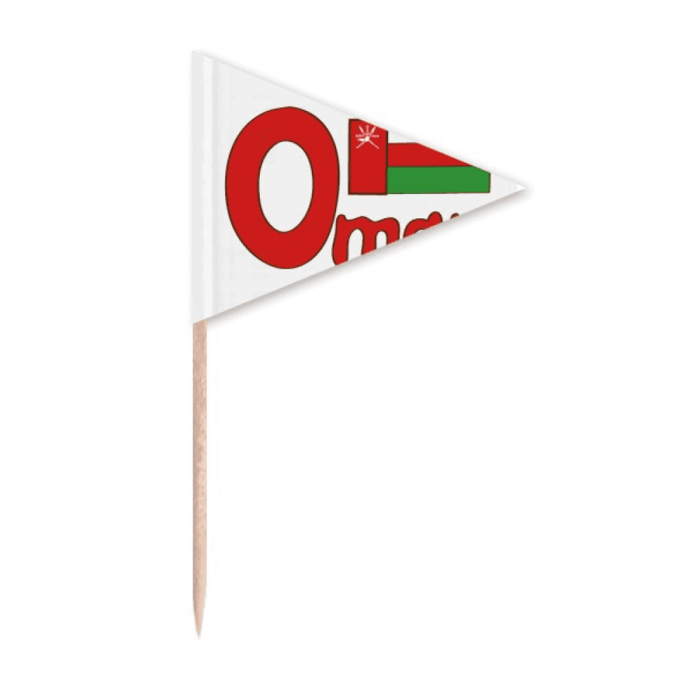 Oman National Flag Red Green Pattern Toothpick Triangle Cupcake Toppers ...
