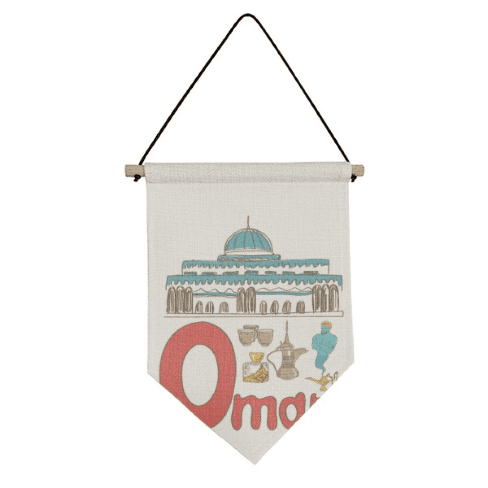 Oman National symbol Landmark Pattern Canvas Flag Hanging Wall Art ...