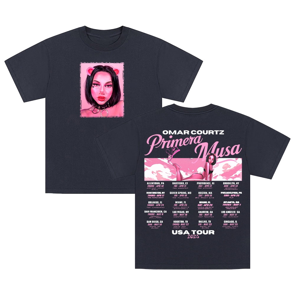 Omar Courtz Primera Musa Tour 2025 T-shirt Crewneck Short Sleeve Cotton ...