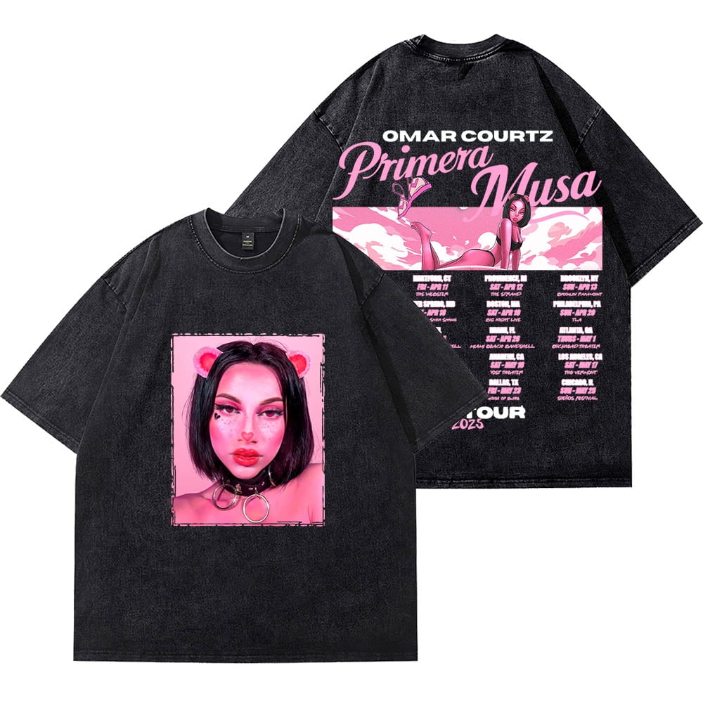 Omar Courtz Primera Musa Tour Wash T-Shirts Streetwear Top Summer ...