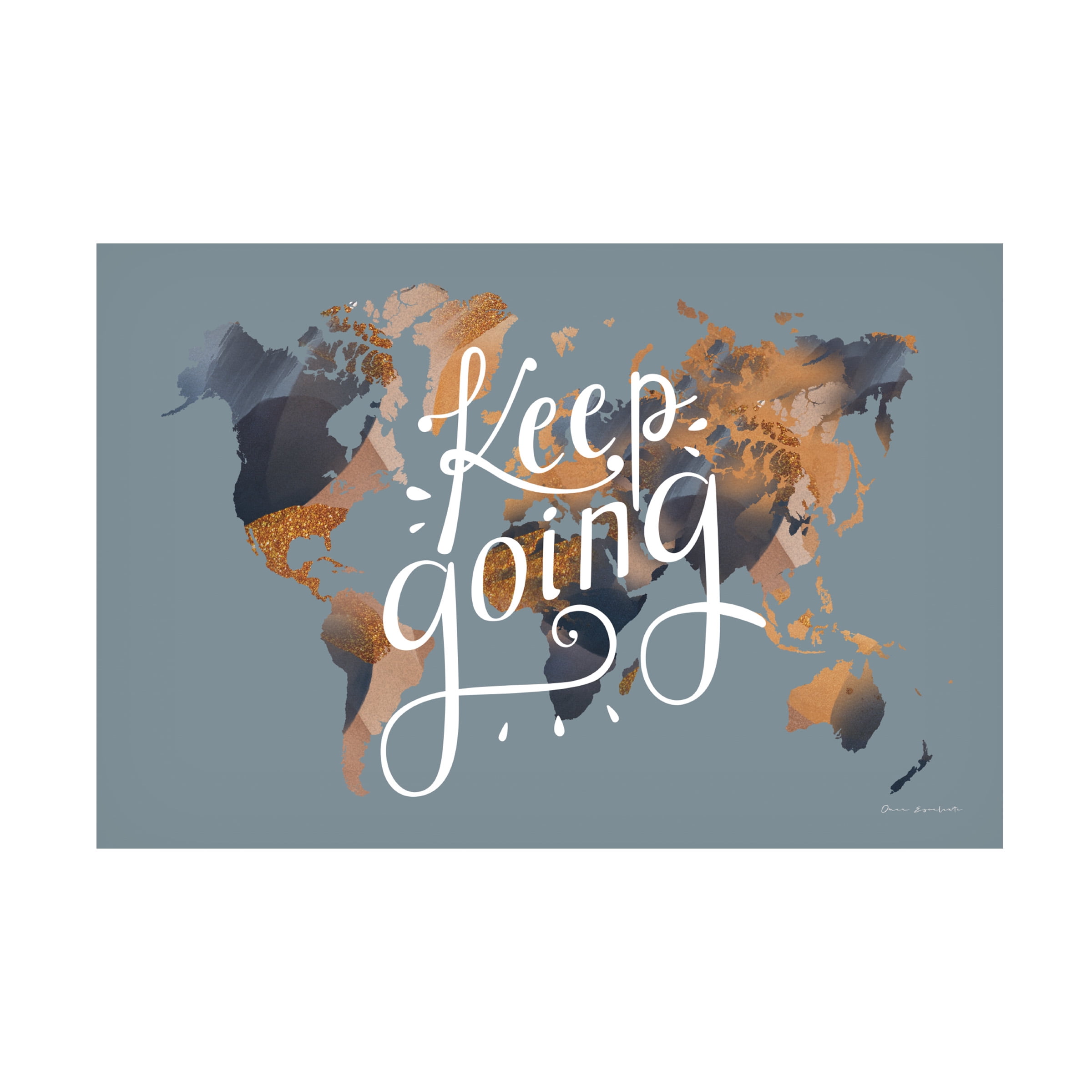 Omar Escalante 'Keep Going World Map' Canvas Art - Walmart.com