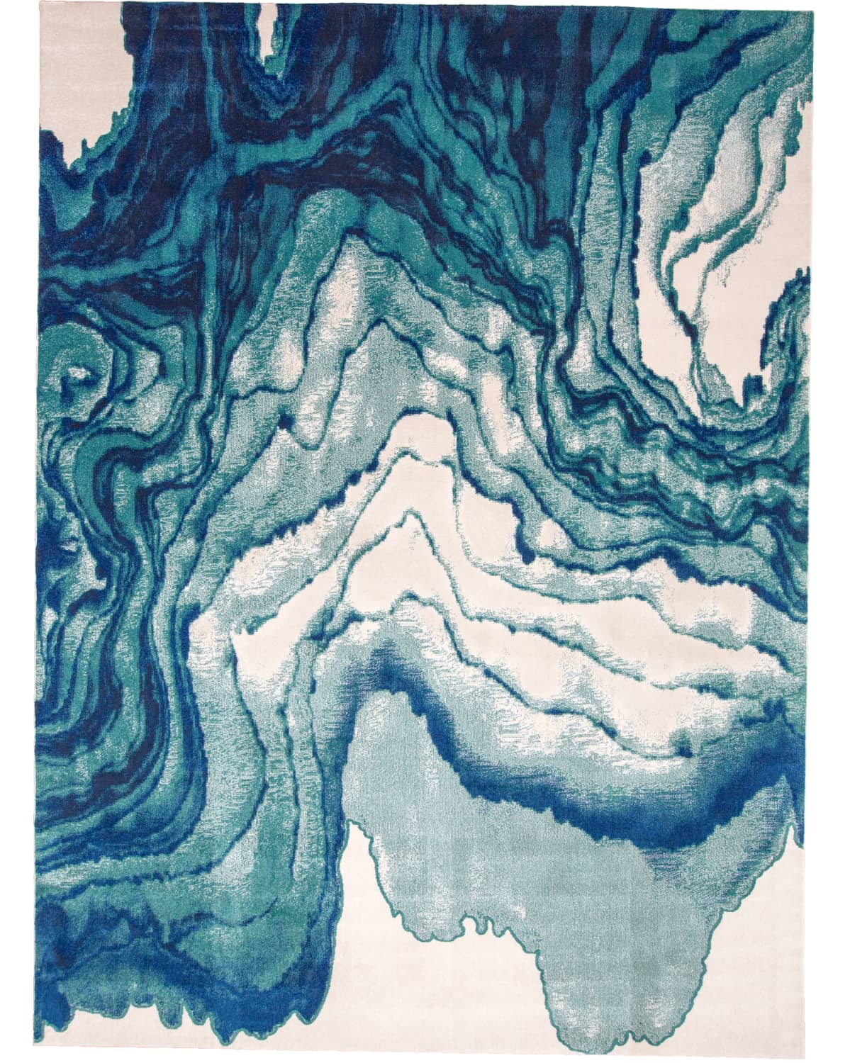 Omari Contemporary Watercolor Rug, Atlantic Blue, 6ft - 7in x 9ft - 6in ...