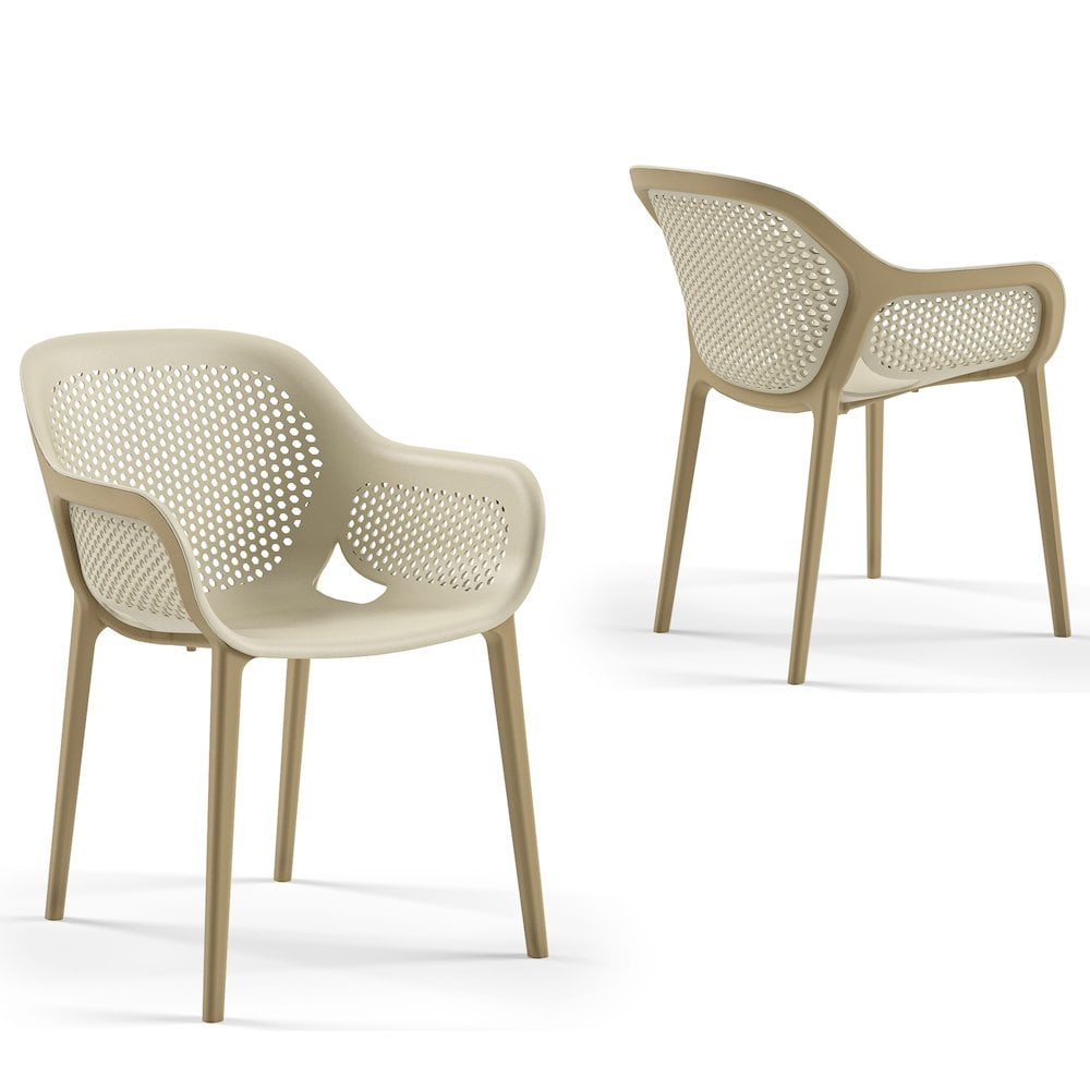 Omax Decor Atra Resin Patio Dining Chair in Coffee - (Set of 2 ...