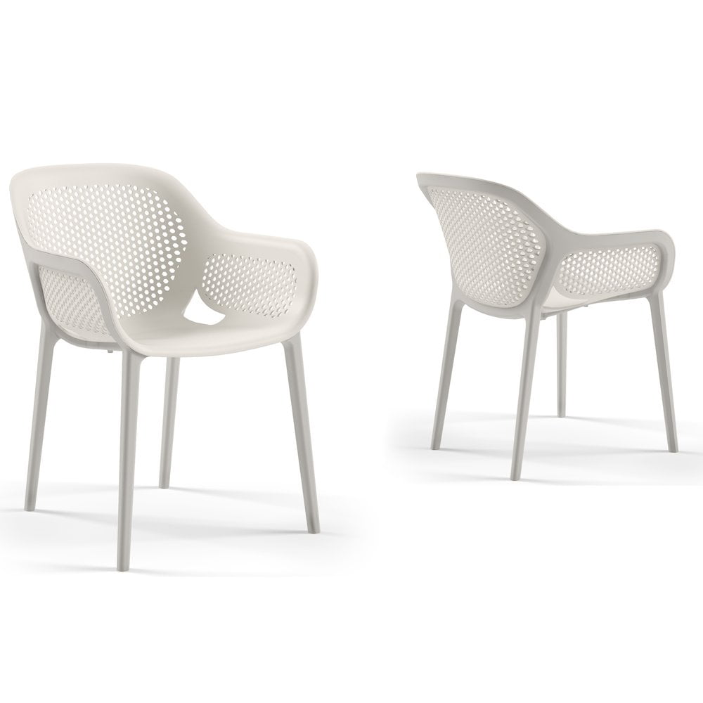 Omax Decor Atra Resin Patio Dining Chair in Cool Gray - (Set of 2 ...