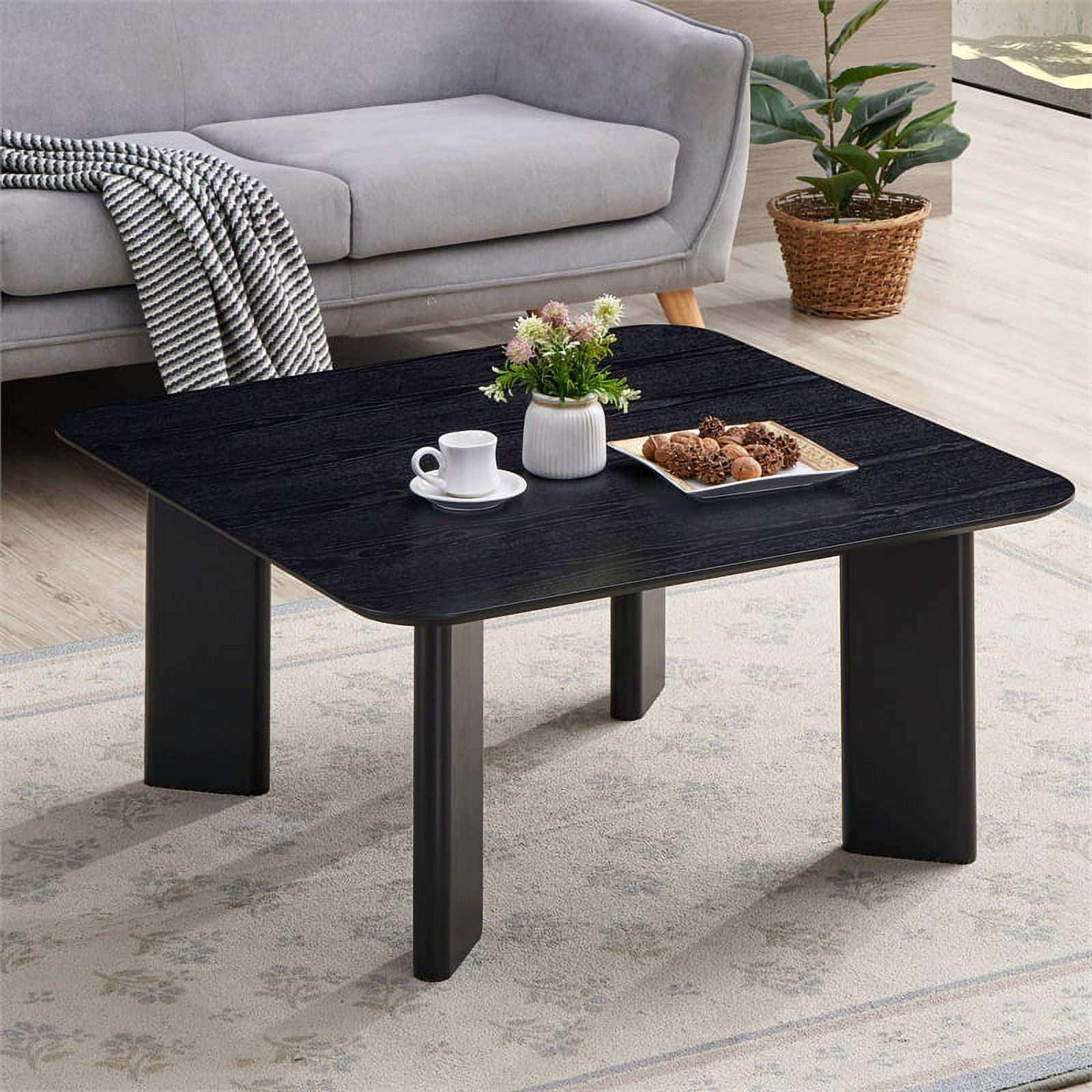 Omax Decor Joss Square Shape Modern Wood Coffee Table in Black Ash ...