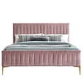 Omax Decor Julia Modern Glam Wood and Fabric Upholstered Queen Platform ...