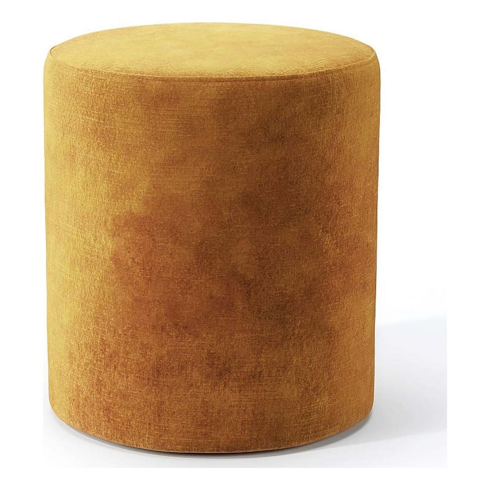 Omax Decor MADDOX 16" Round Ottoman Pouf Stool Footstool in Gold Velvet ...