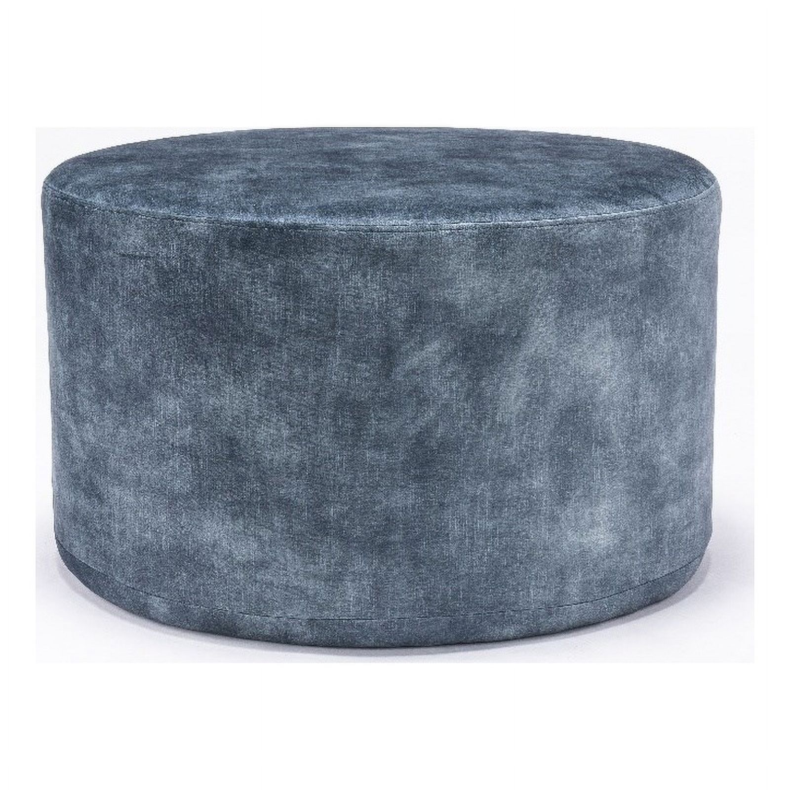 Omax Decor MADDOX 24" Round Ottoman Pouf Footstool in Blue Velvet ...