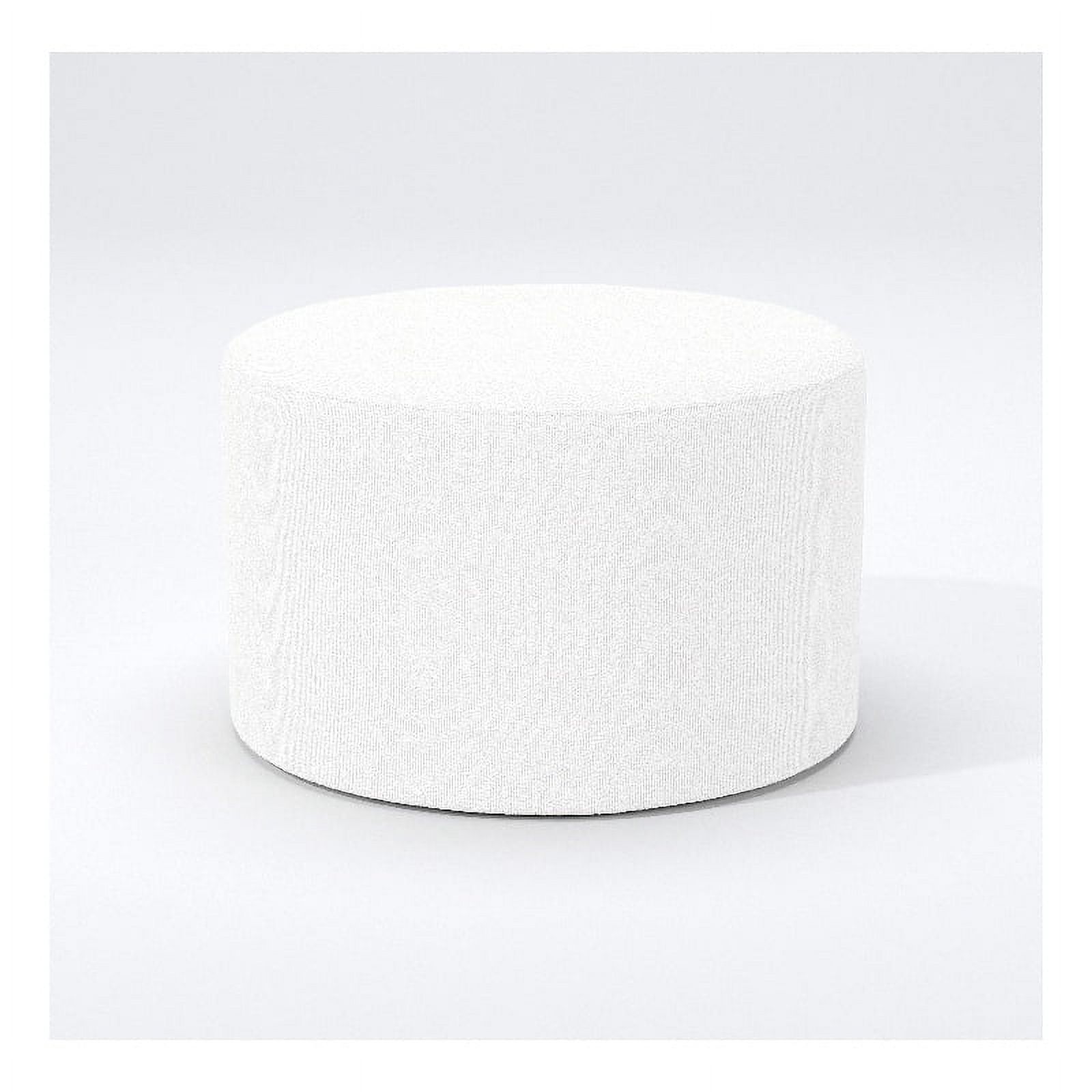 Omax Decor MADDOX 24" Round Ottoman Pouf Footstool in White Boucle ...