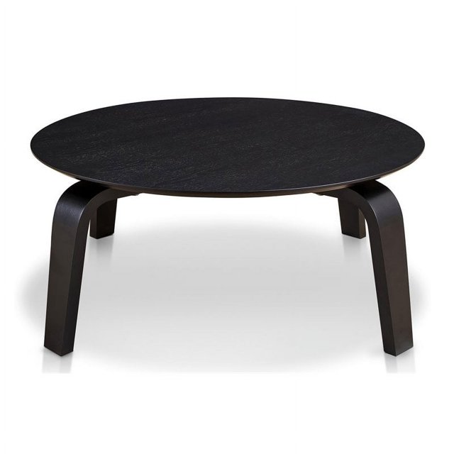 Omax Decor Mod Round Shape Mid-Century Wood Coffee Table in Black ...