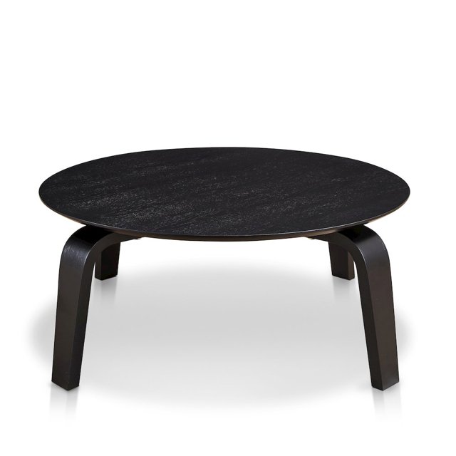 Omax Decor Mod Round Shape Mid-Century Wood Coffee Table in Black ...
