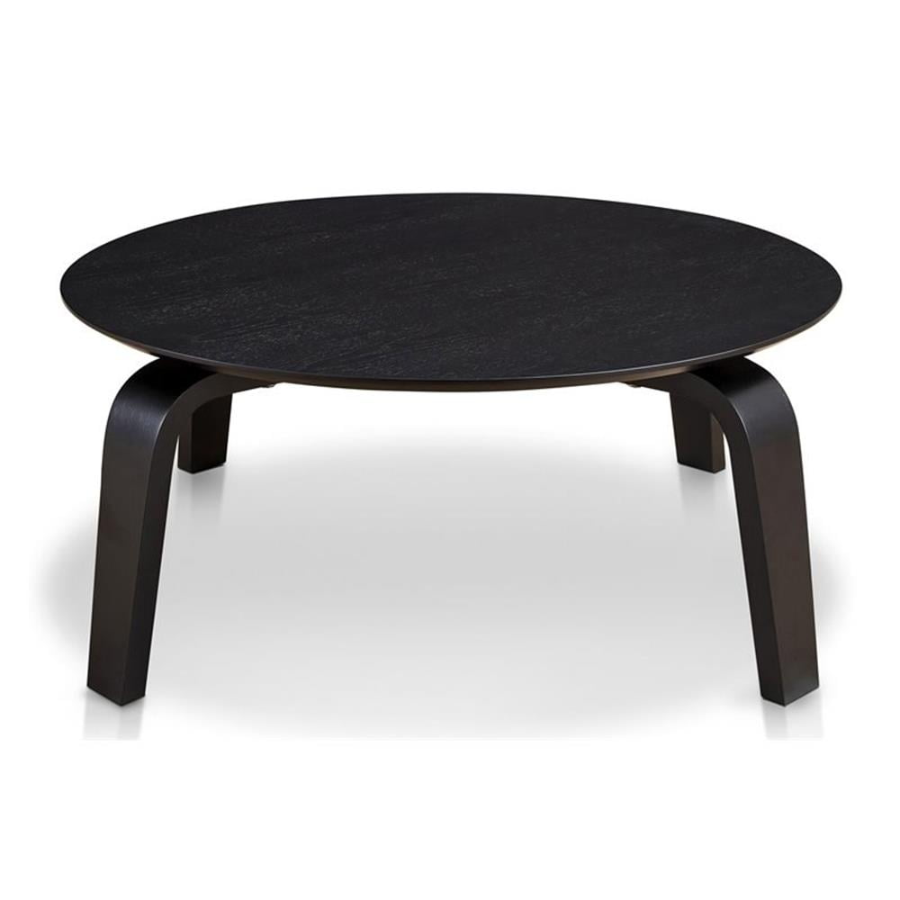 Omax Decor Mod Round Shape Mid-Century Wood Coffee Table in Black ...