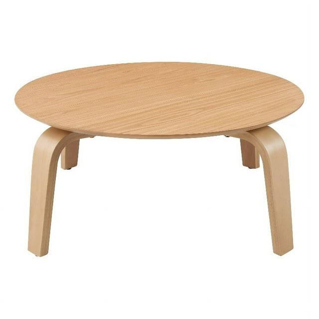 Omax Decor Mod Round Shape Mid-Century Wood Coffee Table in Oak ...