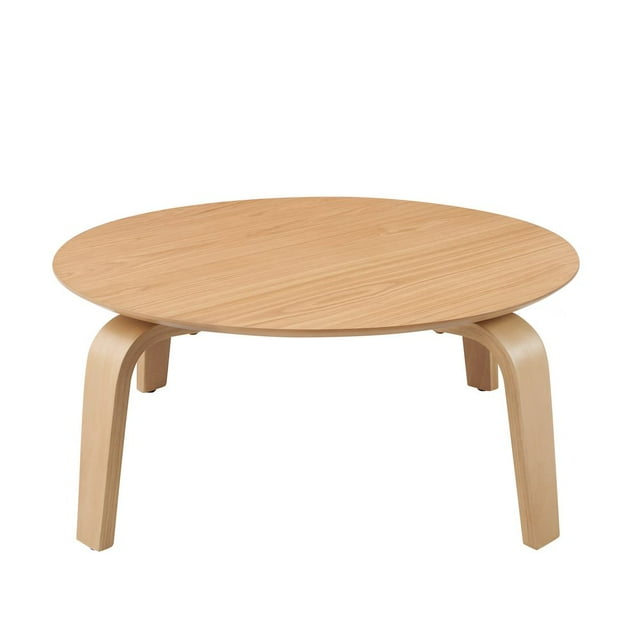 Omax Decor Mod Round Shape Mid-Century Wood Coffee Table in Oak ...