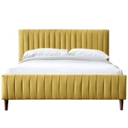 Omax Decor Exton Upholstered Platform Queen Bed in Dark Gray Fabric ...