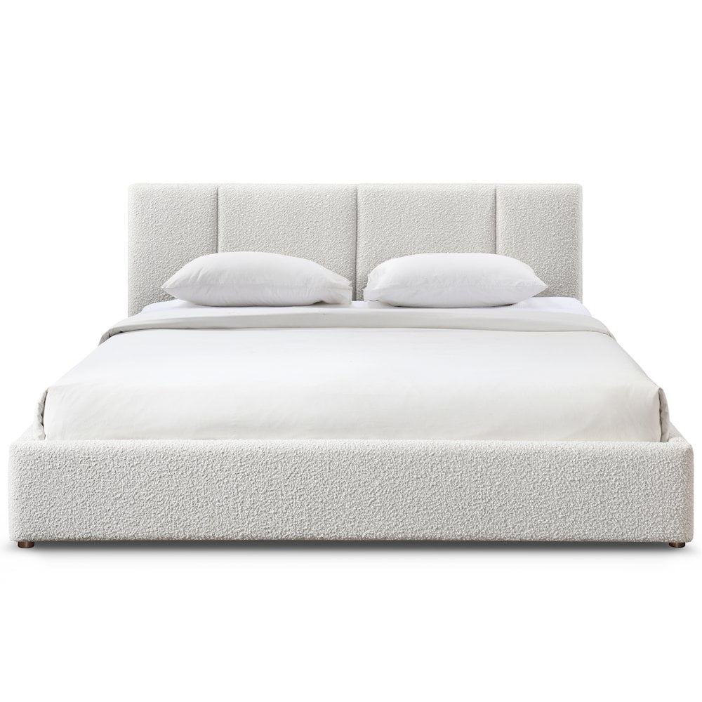 Omax Decor King Size Venice Upholstered Platform Bed in Cream Beige ...
