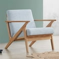 Omax Decor Zola Solid Wood and Fabric Accent Armchair in Oak and Light ...
