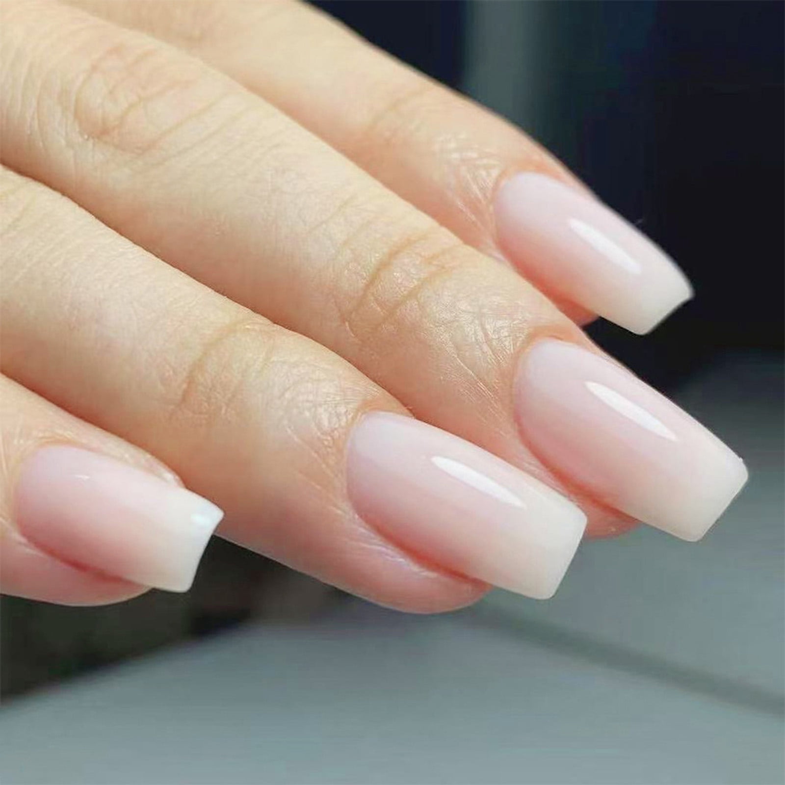 Omber Glossy Press On Nails Square Fake Nails,Artificial Acrylic Nails ...