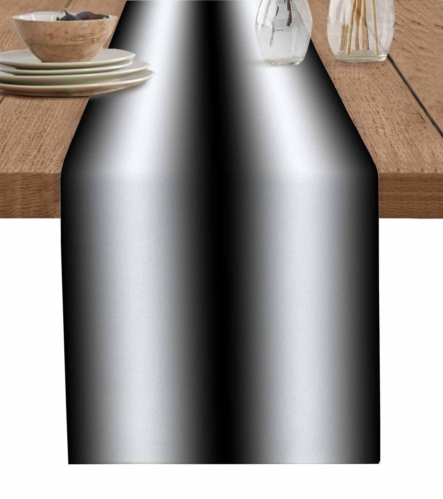 Ombre Black Table Runners 60 Inches Long, Cotton Linen Fabric Table ...