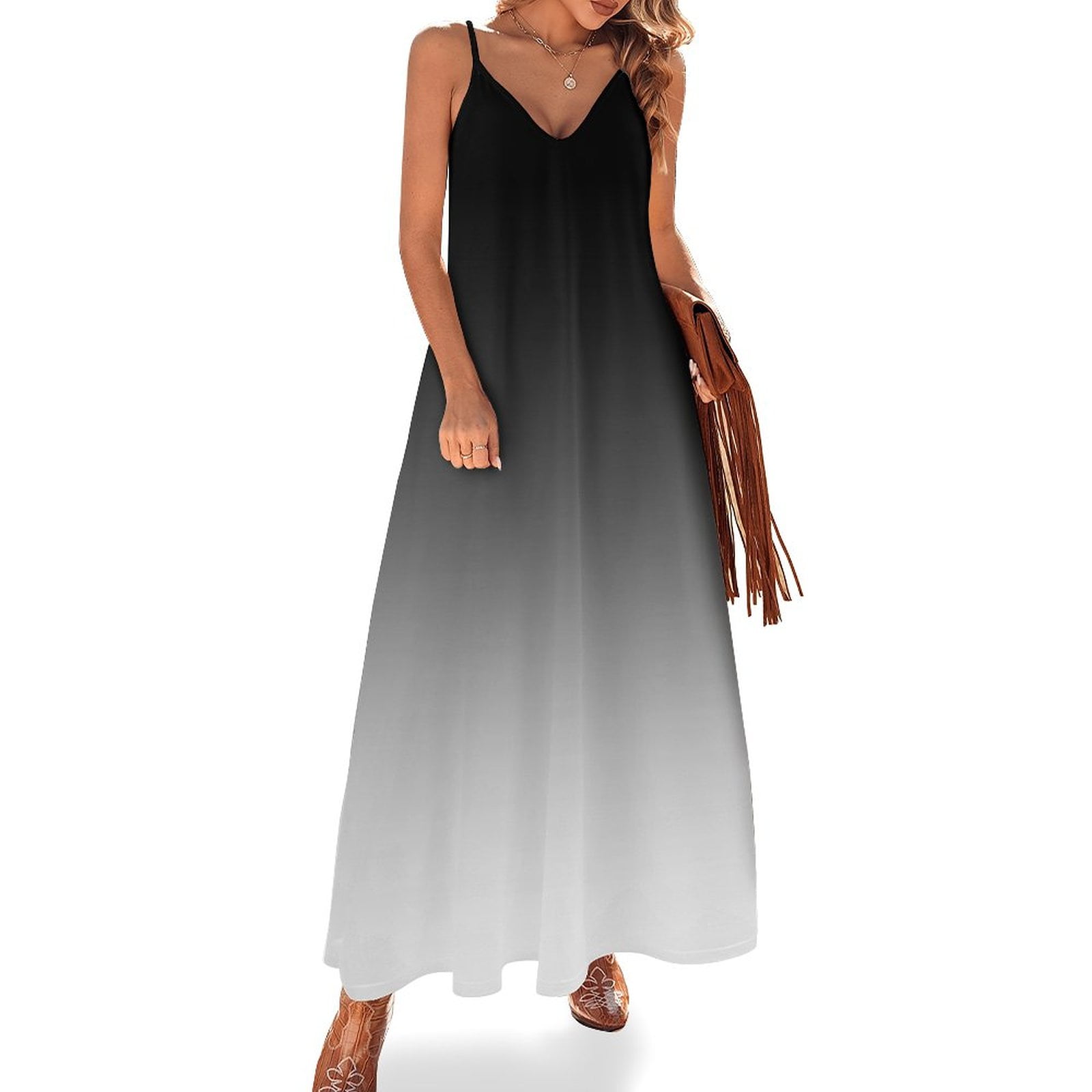 Ombre Black to White Shades of Grey Sleeveless Dress prom dresses ...